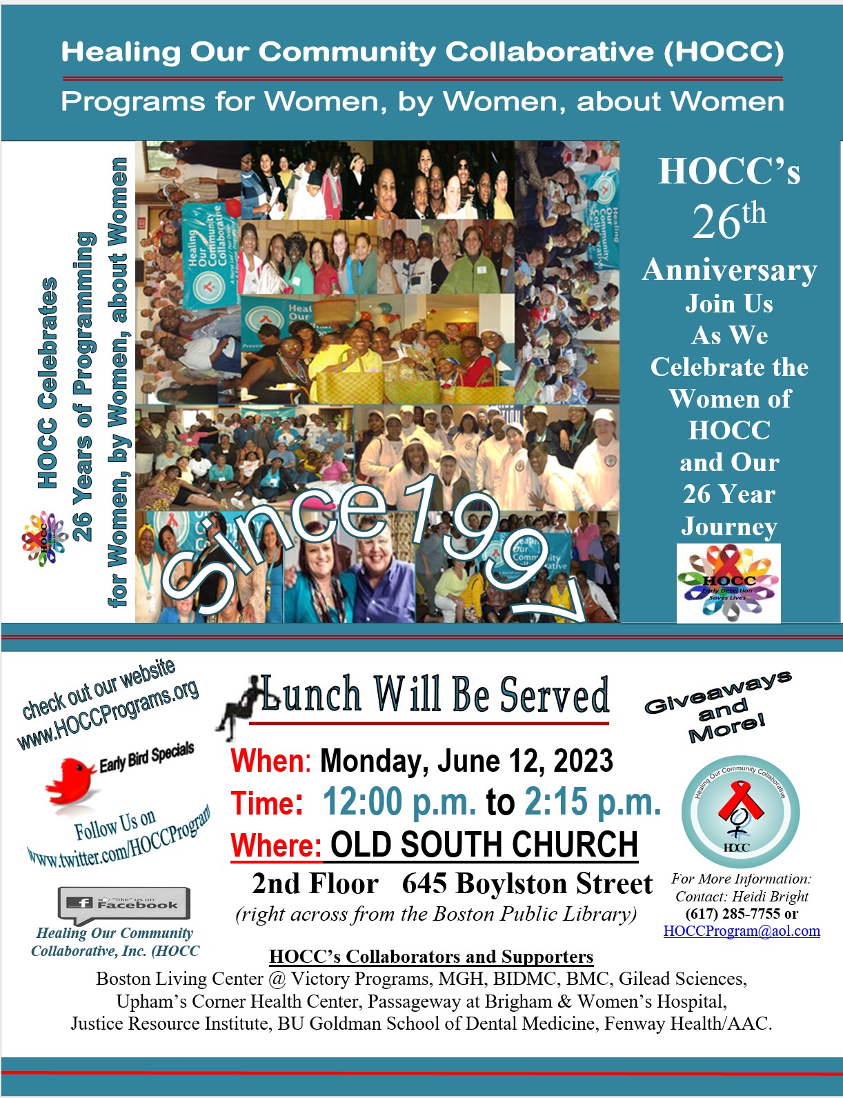 Save the Date: In-Person Program “HOCC’s 27th Anniversary: Celebrating ...